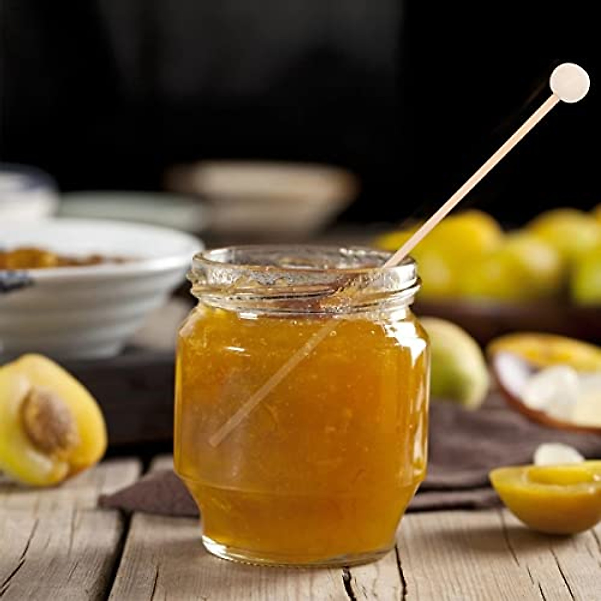 100 Pieces Rock Candy Sticks with Ball Wooden Sticks Wood Cake Sticks Drink Stirrer Sticks for Lollipop Coffee Appetizer Skewers,6Inch