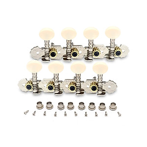 Metallor Guitar Machine Heads Tuning Pegs Tuning Keys for Mandolin Banjo and 8 String Guitars Instruments Double Hole Chrome Plating 4L 4R.
