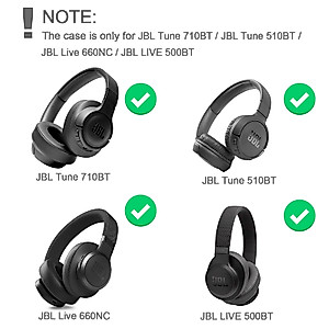 RAIACE Hard Travel Case for JBL Tune 710BT /JBL Live 650BTNC/ 400BT / 500BT and JBL Tune 510BT / 500BT / 660 BTNC/Bluetooth Headphone.-Black(Black Lining)