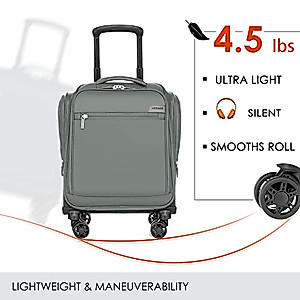 Verage Carry On Underseat Luggage with Wheels & USB Port, 14 Inch Wheeled Spinner Bag Carry-on Luggages for Airlines, Lightweight Suitcase Men Women, Pilots and Crew (14-Inch Compact)