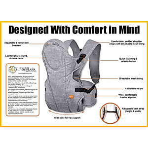 Dreambaby Oxford Adjustable 3-in-1 Position Baby Carrier - Comfortable and Stylish Baby Wrap for Newborns to Toddlers -Suitable for Children 7.5 – 33lbs (Approximately 3-12 Months of Age)