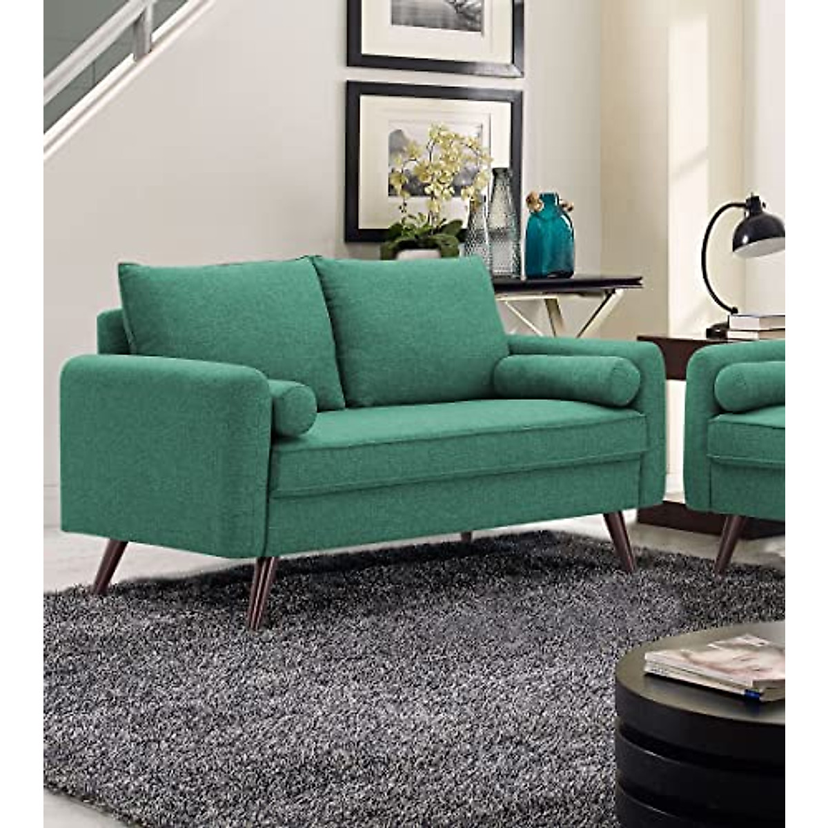 Lifestyle Solutions Calgary Upholstered Loveseat, Sea Foam