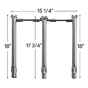 69787 18'' Burner Tube Replacement Parts for Weber Spirit II 300 & Spirit 300 Series, Spirit E310 S310 E320 S320 E330 S330 SP330 46510001 46700401 47510001 46500401 46513101, 68950 Stainless Steel 304