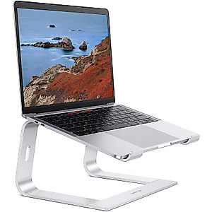 OMOTON Laptop Stand, Detachable Laptop Mount, Aluminum Laptop Holder Stand for Desk, Compatible with MacBook Air/Pro, Dell, HP, Lenovo and All Laptops (11-16 inch), Silver
