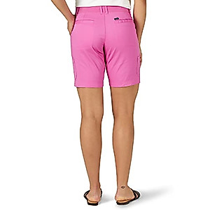 Lee Women's Flex-to-Go Mid-Rise Cargo Bermuda Short, Magenta, 12