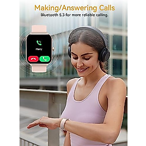 Quican Smart Watch for Women, Health Fitness Watch iPhone Android Compatible, Activity Tracker with Heart Rate/Sleep Monitor/Step Calorie Counter/1.95'' Screen, 100 Sports, IP68 Waterproof Watch