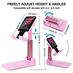 USA Boxing Foldable Desktop Cell Phone Holder Portable Adjustable Stand for Travel Desk Accessories