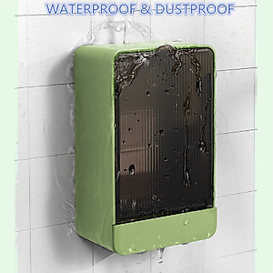 HANCELANT Bathroom Soap Dishes, 2 Pack Bar Soap Holder with Drain Wall Mounted Soap Box for Shower, Bathroom, Kitchen Sink, Keep Soap Bars Dry, Waterproof Dustproof, No Drilling, Adhesive Include