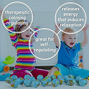 LovesTown 20 PCS Globe Squeeze Balls, 2.5 Inch Earth Stress Relief Balls Foam Squeeze Balls Educational Stress Balls for Finger Exercise School Carnival Reward Party Bag Gift