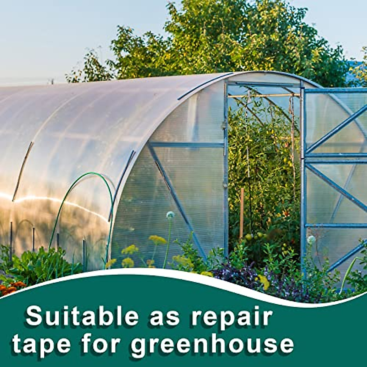 Tondiamo Greenhouse Repair Tape 4 Inch x 144 Feet Plastic Film Repair Tape Clear Film Repair Tape for Garden Greenhouse Tents Sheeting Coverings Sealing Patching Extra Strong Permanent Repair
