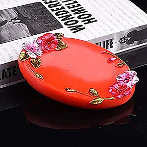 5-Piece Resin Bathroom Accessory Set with Soap Dish, Dispenser, Toothbrush Holder and Tumbler, Red