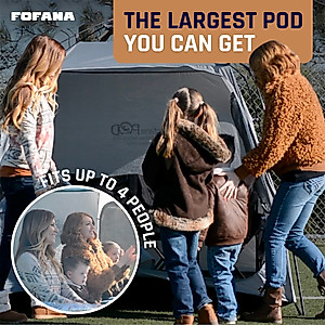 FOFANA All Pop Up Sports Pod - Weather Proof Pod - Largest Pop Up Sports Pods for Rain Wind Cold - Fits Family of 4 - Sports Tent Pop Up Shelter Bubble Tent Clear and Mesh Windows Pop Up Sports Tent