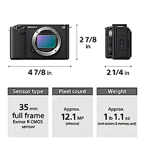 Sony Alpha ZV-E1 Full-Frame Interchangeable Lens Mirrorless Vlog Camera - Black Body