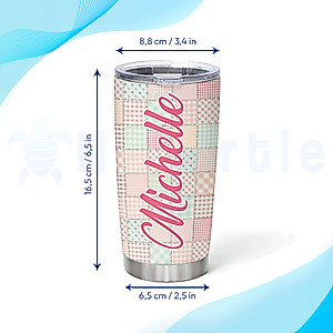 Hyturtle Personalized Gifts For Sewing Lover - Sewing Printed Customized Name Stainless Steel Tumbler 20 oz With Lid - Idea Quilting Lover Gifts For Women, Girl, Kids On Birthday, Christmas