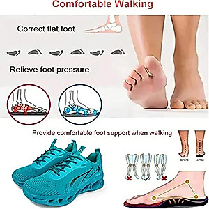 Xicioc Softsfeel Women's Relieve Foot Pain Perfect Walking Shoes,Softsfeel Men's Relieve Foot Pain Perfect Walking Shoes Wide Width Shoes,Orthopedic Sneakers for Women (Blue,8.5)