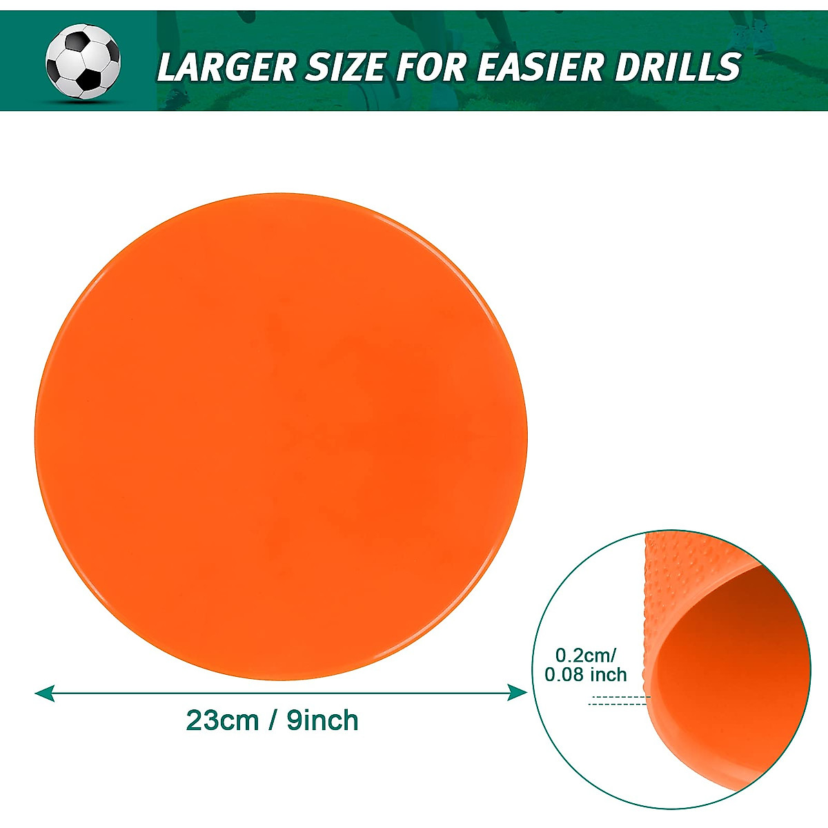 TuXHui Spot Markers Rubber Floor Dots 9inch Non Slip Agility Dots Flat Cones for Kids Sports Soccer Basketball Training, Gym Training, Preschool Kindergarten Classroom