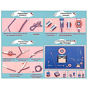 [2023 Upgrade Styles] DIY Protector Stitch Set,Data Cable USB Charger Data Line Earphone Wire Saver Protector Compatible for iPhone 7 8 Plus X iPad iPod iWatch Series (Stitch)