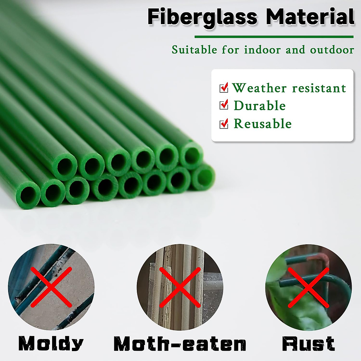 Plant Stakes 17inch &11inch,SupKing Adjustable Length Plant Support Stake 16Pcs Orchid Stick with Clips for Indoor Outdoor,Garden Pole for Potted Tomato Rose Amaryllis Vegetables Comes with 20 Ties