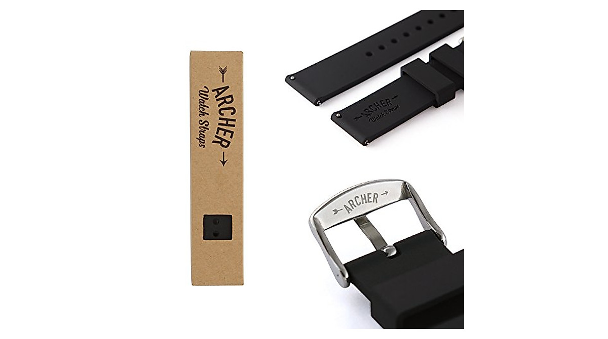 Archer Watch Straps - Silicone Quick Release Soft Rubber Replacement ...