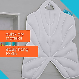 Summer Infant Deluxe Bath Cushion, Gray, Fits Inside Most Baby Bathtubs, Provides Extra Comfort and Support, No Slip Backing, Quick Dry Material, Machine Washable, White