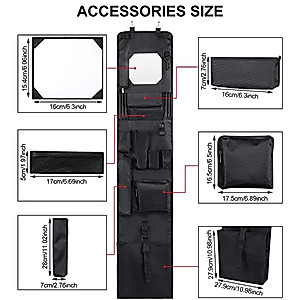 Woanger Police Style Hanging Closet 52 x 11 Inches Door Organizer Locker Shelf Hanging Locker Organizer with Mirror for Police Security Law Enforcement (1, Black)