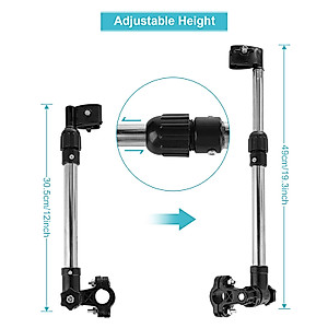 Umbrella Wheelchair Mount, Retractable Umbrella Holder for Stroller, Universal Umbrella Stand for Bike Bicycle Pram Baby Stroller Wheelchair Fishing Trolley