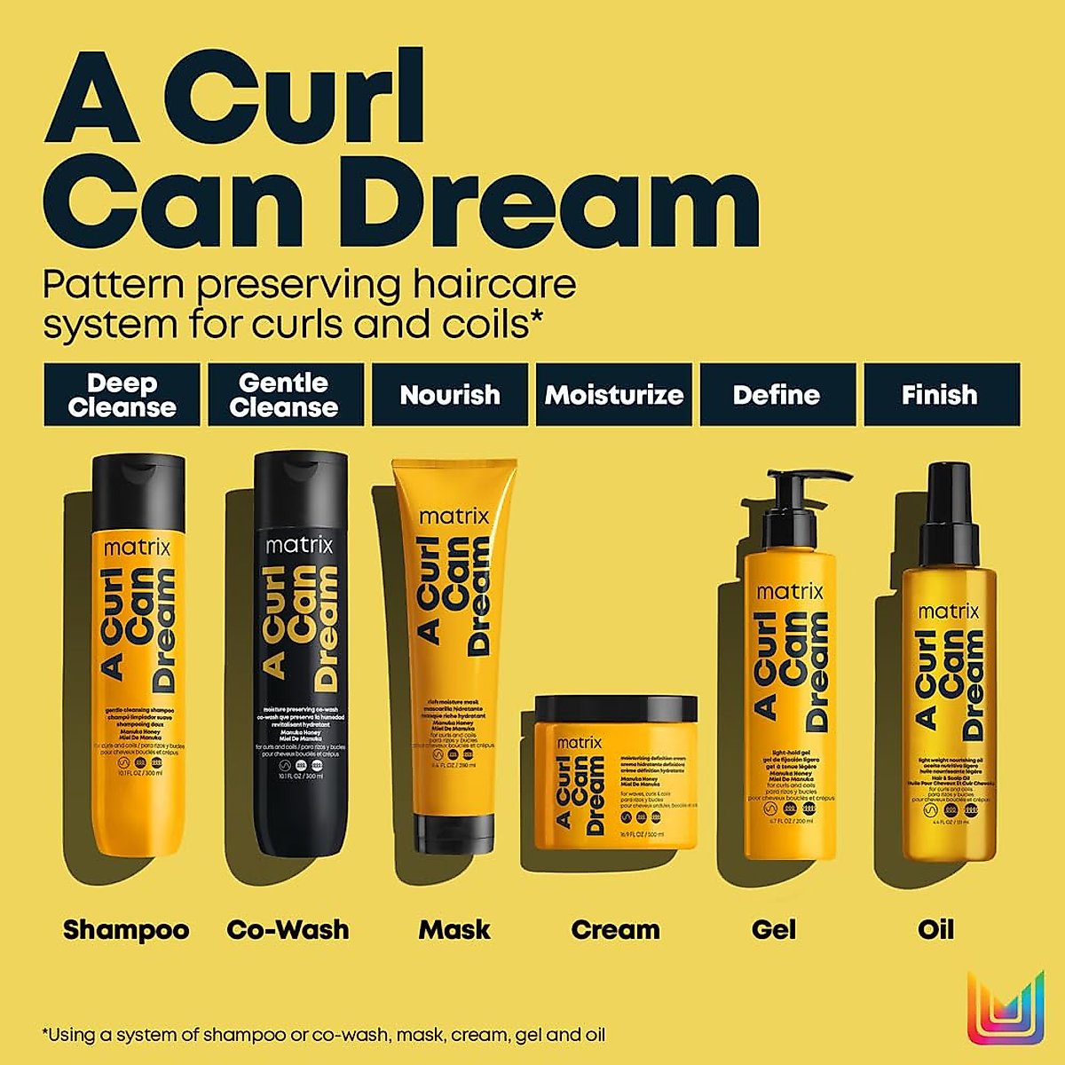 Matrix A Curl Can Dream Co-Wash (Gentle Cleansing Conditioner) For Curly and Coily Hair - Revives Curls Between Washes and Enhances Curl Definition, With Manuka Honey Extract, 10.1 Fl Oz