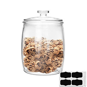 Maredash 1 Gallon glass jars, Cookie Jar & Candy Jar with Lid, Large Food Storage Container,glass jar with lid for Buffet, Coffee & Flour, Laundry Room Storage & Pantry