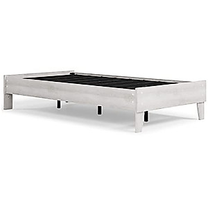 Signature Design by Ashley Paxberry Modern Farmhouse Platform Bed Frame, Twin, Rustic White
