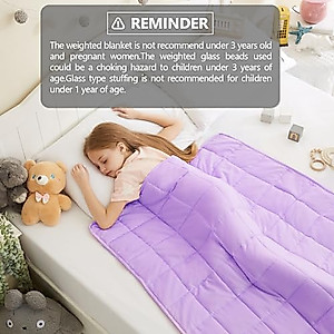 L'AGRATY Weighted Blanket - 40"x60" 7lbs Cooling Breathable Weighted Heavy Blanket Microfiber Material with Glass Beads Small Blanket for All-Season Summer Fall Winter Soft Thick Blanket