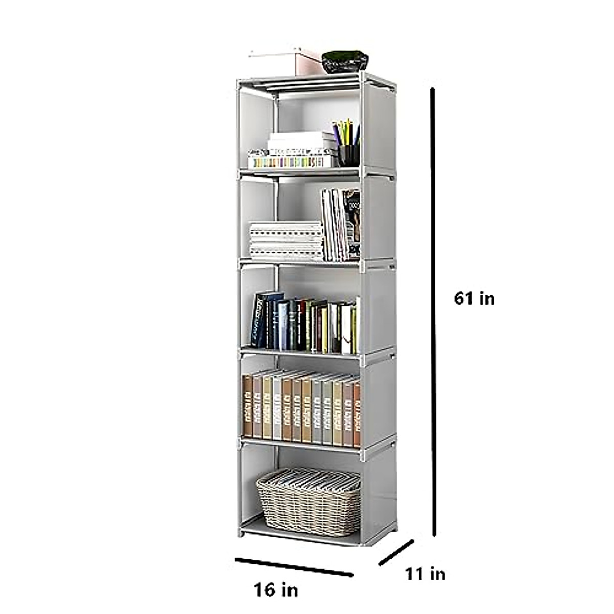 3,4,5-Tier Cube Storage Shelf or Organizer | Can be Used as Bookshelf, Bookcase, Closet, Pantry Shelves and Many More (5-Tier)
