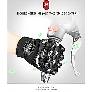 Riding Tribe Motorcycle Gloves for Men and Women, Full Finger Touchscreen Motorbike Gloves for BMX ATV MTB Riding,Road Racing,Cycling,Motocross (Red, X-Large)