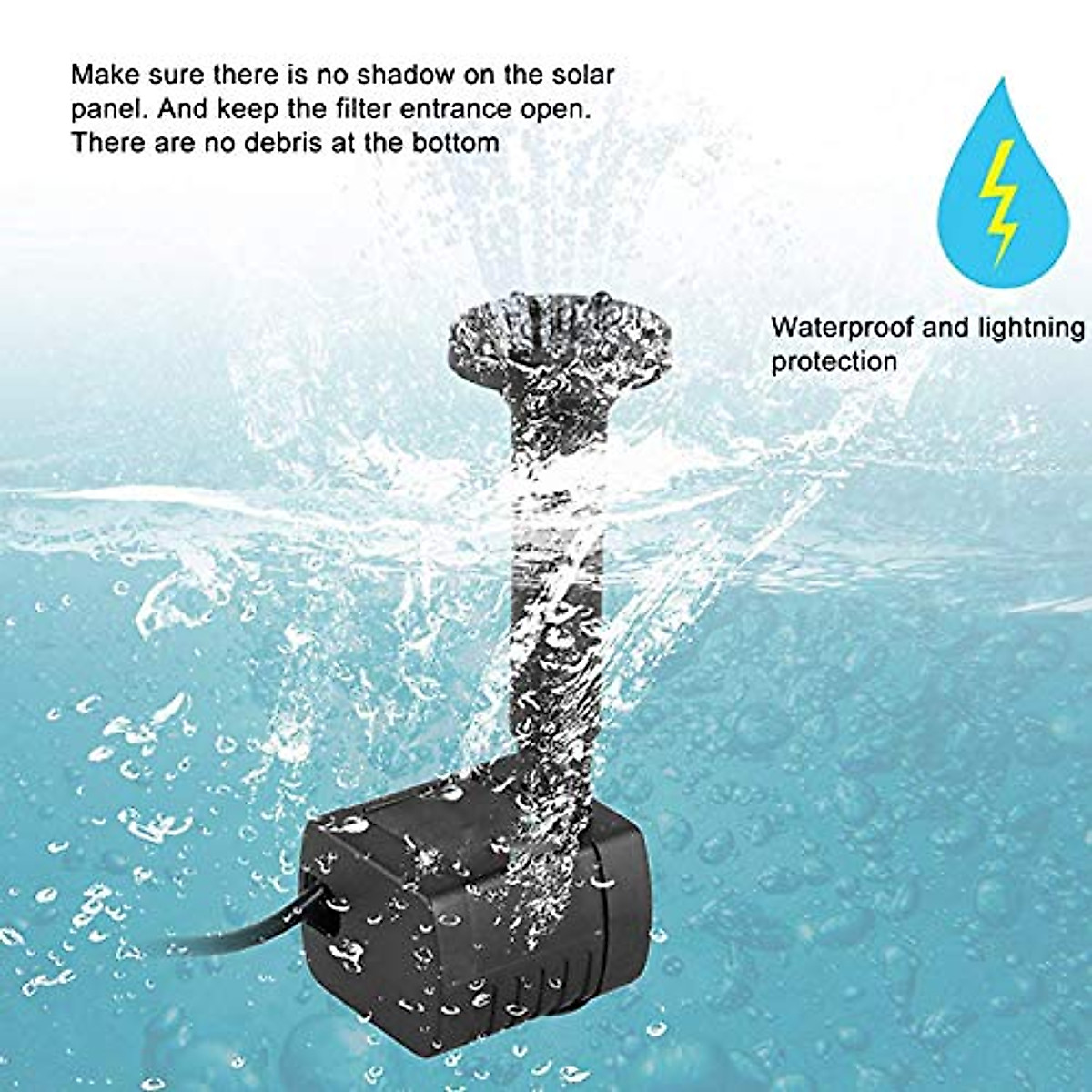 plplaaoo Solar Fountain Pump,Solar Fountain Pump for Bird Bath,Solar Water Pump Kit for Bird Bath Ponds Garden,Solar Powered Water Pump with Panel Water Pump for Outdoor Fountain