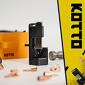 KOTTO Hammer Lug Crimper Tool Combo Battery terminal Wire and Cable with 60 PCS Terminal Connector and 80PCS insulation tape heat shrink tube