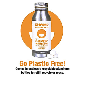 Chomp Super Whitening Cool Fruit Toothpaste Tablets with Nano Hydroxyapatite