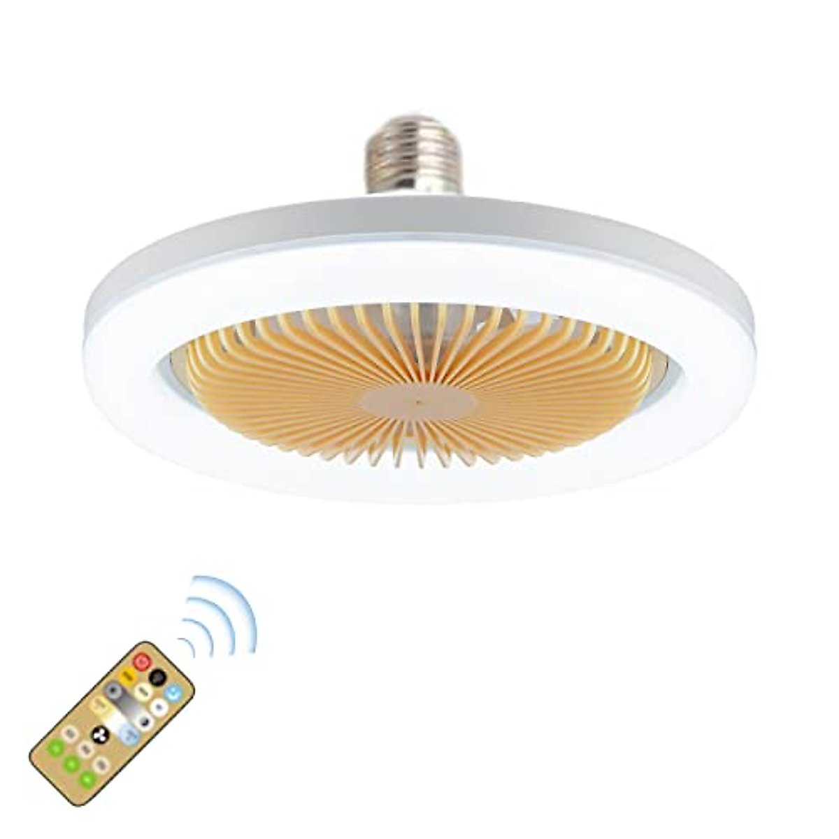 ADUMIX Upgraded Ceiling F𝐚ns with Lights - Low Profile Enclosed Ceiling F𝐚n Bladeless, with Remote Control LED Dimming Multi-Speed Invisible Blades Timing, Home Decor Ceiling F𝐚n