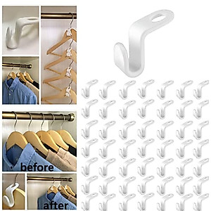 Rollbin Clothes Hanger Connector Hooks Space Saving Hanger Extender Cascading Clothes Hooks 50pcs,Outfit Hangers Suitable for Home Bedroom Save Matching Time