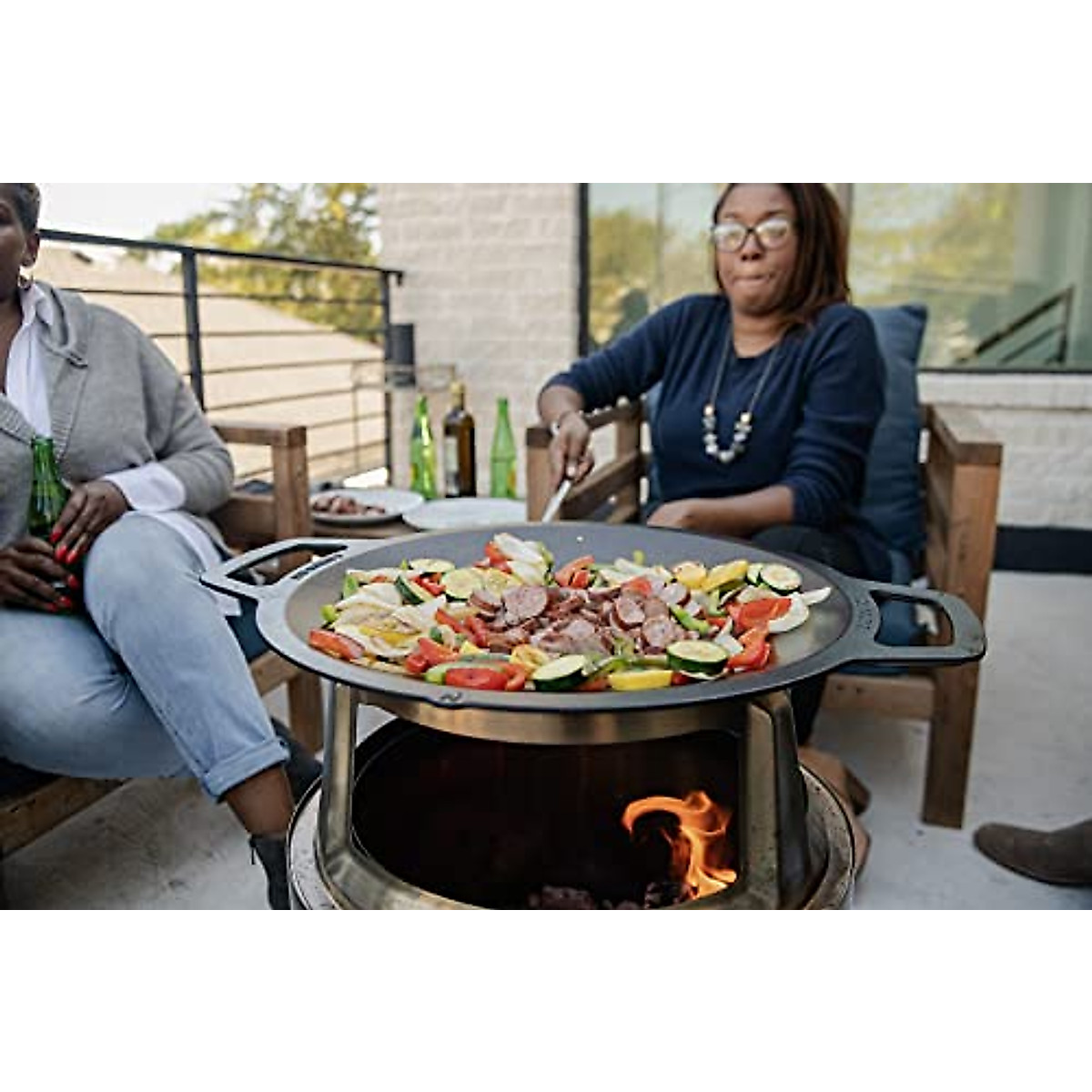 Solo Stove Yukon Cast Iron Wok Cooking Bundle 2.0 | Portable Smokeless Fire Pit, Stand, Woktop & Hub, Wood Burning, Removable Ash Pan, Stainless Steel/Cast Iron, H: 26.25in x Dia: 25.75in, 62lbs