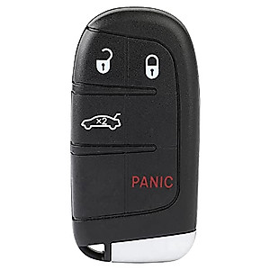 ANGLEWIDE Car Keyless Entry Remote Key Fob Replacement for 2015-2017 for Chrysler 200 Chrysler 300 for Dodge Charger for Dodge Challenger (M3M-40821302) 4 Buttons-1 pad