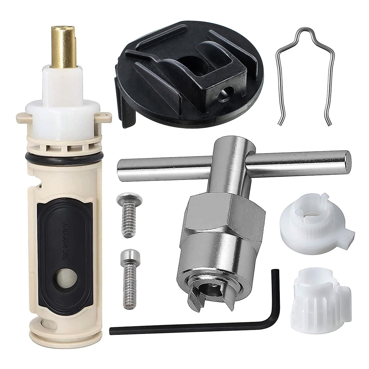 1222 Replacement Cartridge Fits Moen Shower Cartridge, with 104421 Removal Tool and 116653 Handle Adapter Kit, Compatible with One Hanlde Posi Temp Shower Faucet