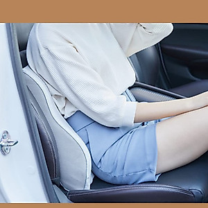 FZZDP Memory Foam Lumbar Support Cushion for Back Waist Orthopedic Pillow Office Chair Cushion Car Seat Massage Pad