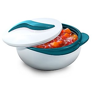 Pinnacle Insulated Casserole Dish with Lid 2.6 qt. Hot Pot Food Warmer/Cooler –Great Thermal Soup/Salad Serving Bowl- Stainless Steel Hot Food Container–Best Gift Set for Moms –Holidays Green/White