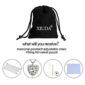 XIUDA Personalized Photo Urn Necklace for Cat Ashes Custom Photo Ashes Necklace Pet Cremation Jewelry for Women Memorial Cremation Necklace for Men