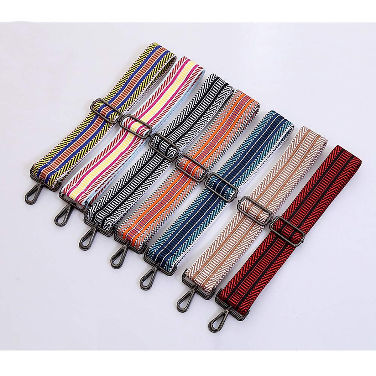 Umily Wide Shoulder Strap Adjustable Replacement Belt Guitar Style Cross body Handbag Purse Strap, Black (Silver Black Metal), Medium