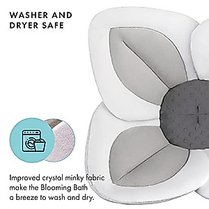 Blooming Bath Baby Bath Seat - Baby Tubs for Newborn Infants to Toddler 0 to 6 Months and Up - Baby Essentials Must Haves - The Original Washer-Safe Flower Seat (Lotus, Gray/Dark Gray)