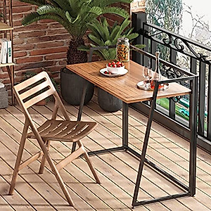 Eureka Ergonomic 41 inch Folding Table Home Office Collapsible Desks Study Writing Computer Folding Desks for Small Spaces Free Assembly, Walnut