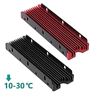 QIVYNSRY M.2 Heatsink NVMe 2280 PS5 SSD Heat Sink Computer PC PCIE M2 SSD Cooler for Samsung 980 970 EVO Plus SN850 SN750 SN570 Firecuda 530, Black