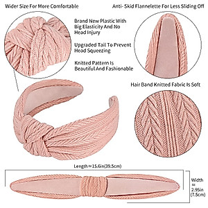 QIANXUAN Fabric Headbands For Women'S Hair Fashion Solid Color Headbands For Girls Woven Women Hair Accessories Knitting Wide Soft Lady Turban Top Knotted Glam Hairbands