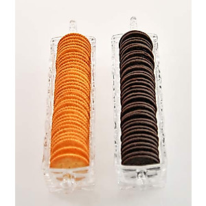 HOME-X Clear Glass Relish or Cracker Tray, Crystal Serving Tray – Set of 2, 11 ¾” L x 2 ½” W x 1 ½” H