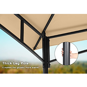 MASTERCANOPY Outdoor Garden Gazebo for Patios with Stable Steel Frame and Netting Walls (10x10, Beige)